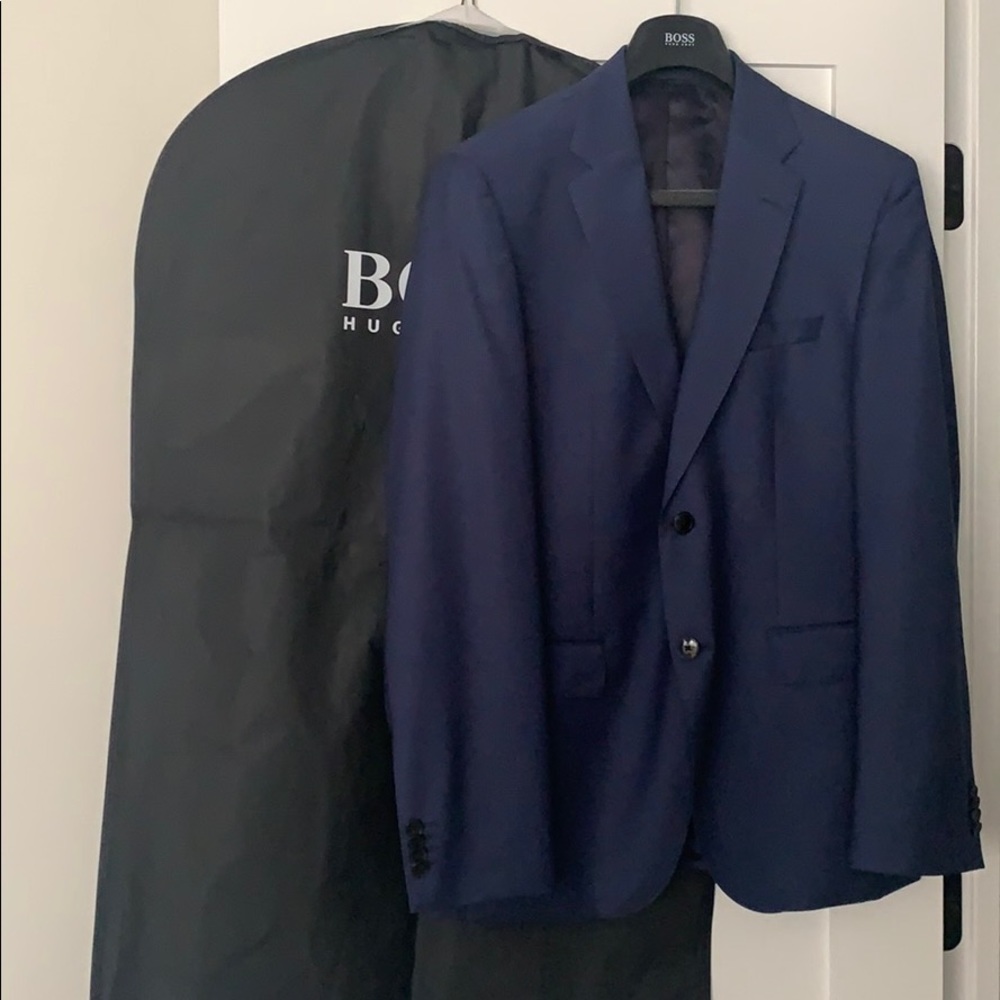 Boss Hugo Boss Navy Blue Suit Jacket - Gem